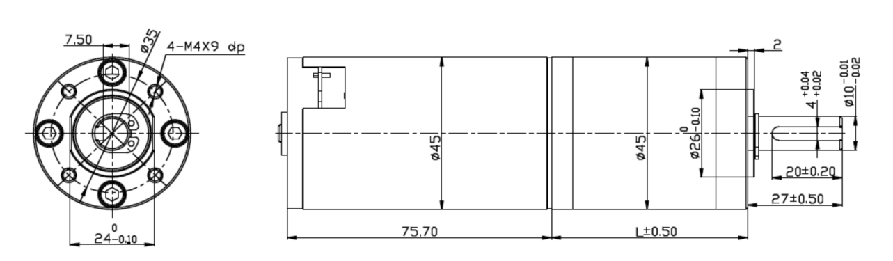 45mm LS-PG45ZY45 Dc Planetary Gear Motor-NINGBO LEISON MOTOR.,LTD