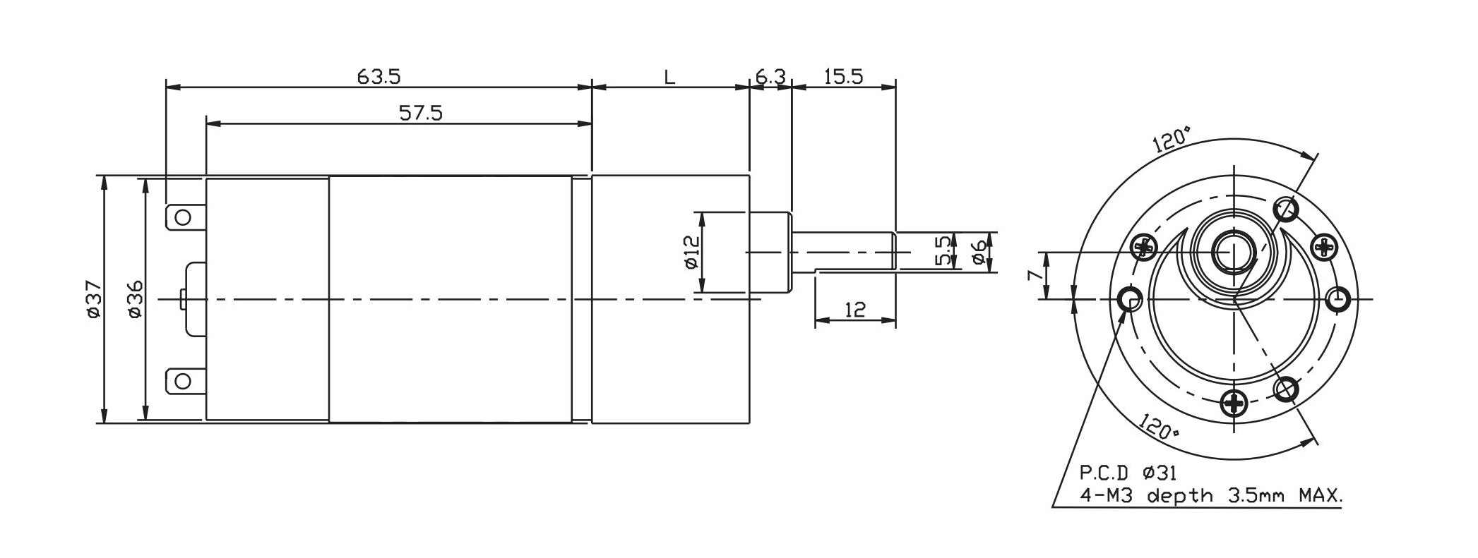 SG-545 37mm Dc Gear Motor -NINGBO LEISON MOTOR CO LTD