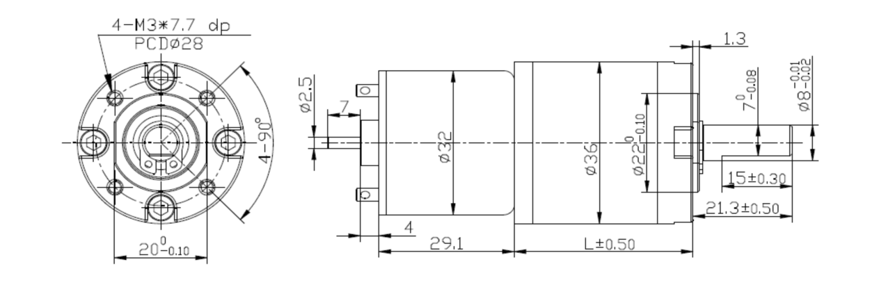 36mm LS-PG36GR Dc Planetary Gear Motor-NINGBO LEISON MOTOR CO LTD